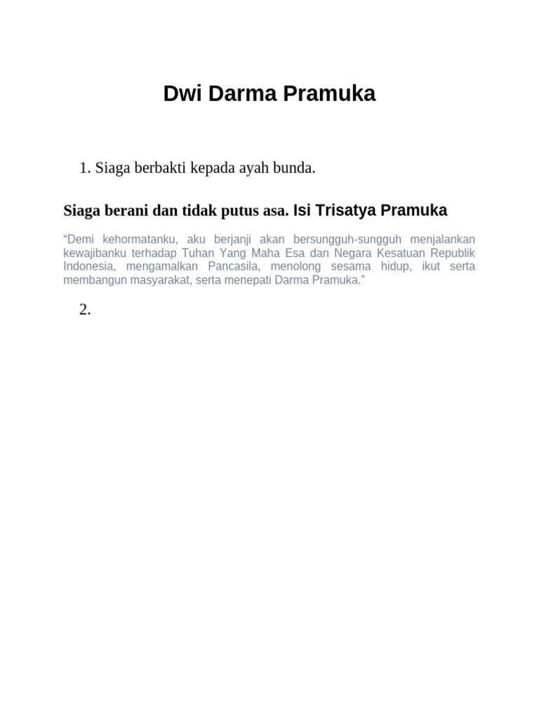 Dwi Darma Pramuka | PDF