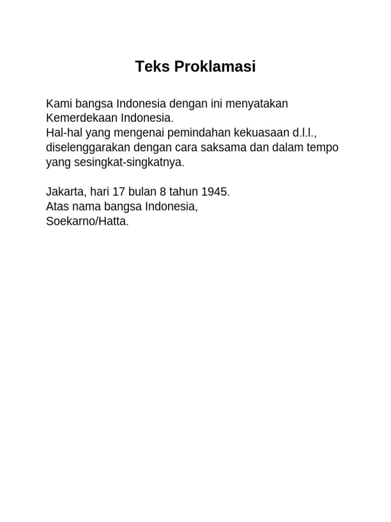 Teks Proklamasi | PDF