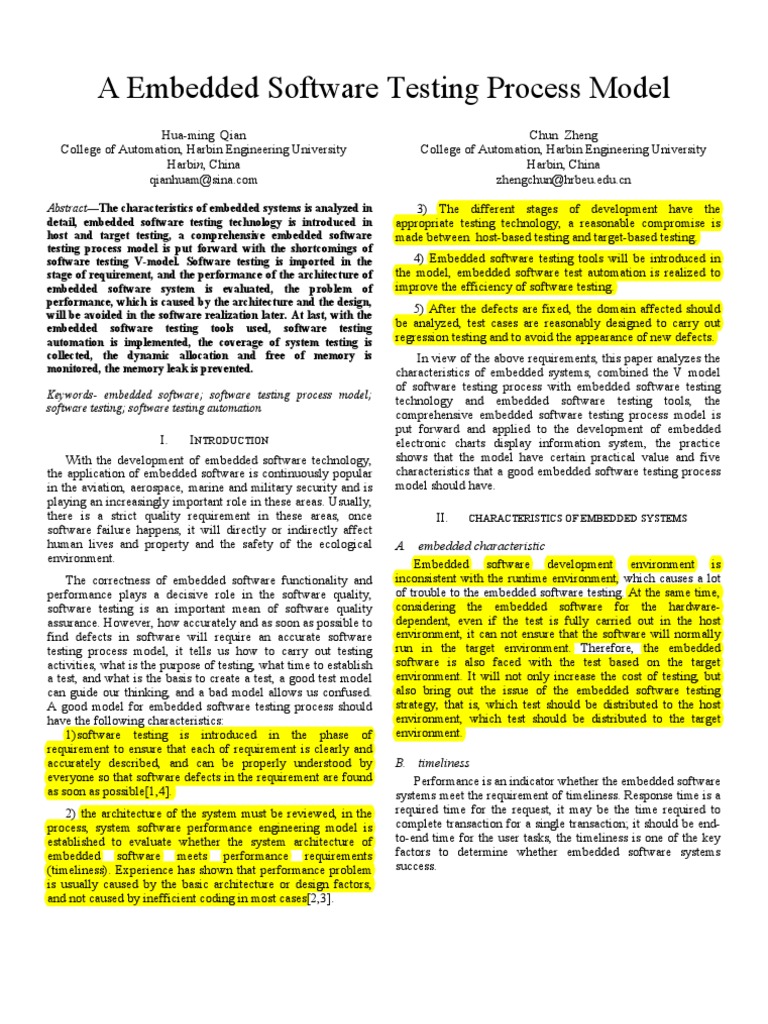 A Embedded Software Testing Process Model | PDF | Software Testing ...