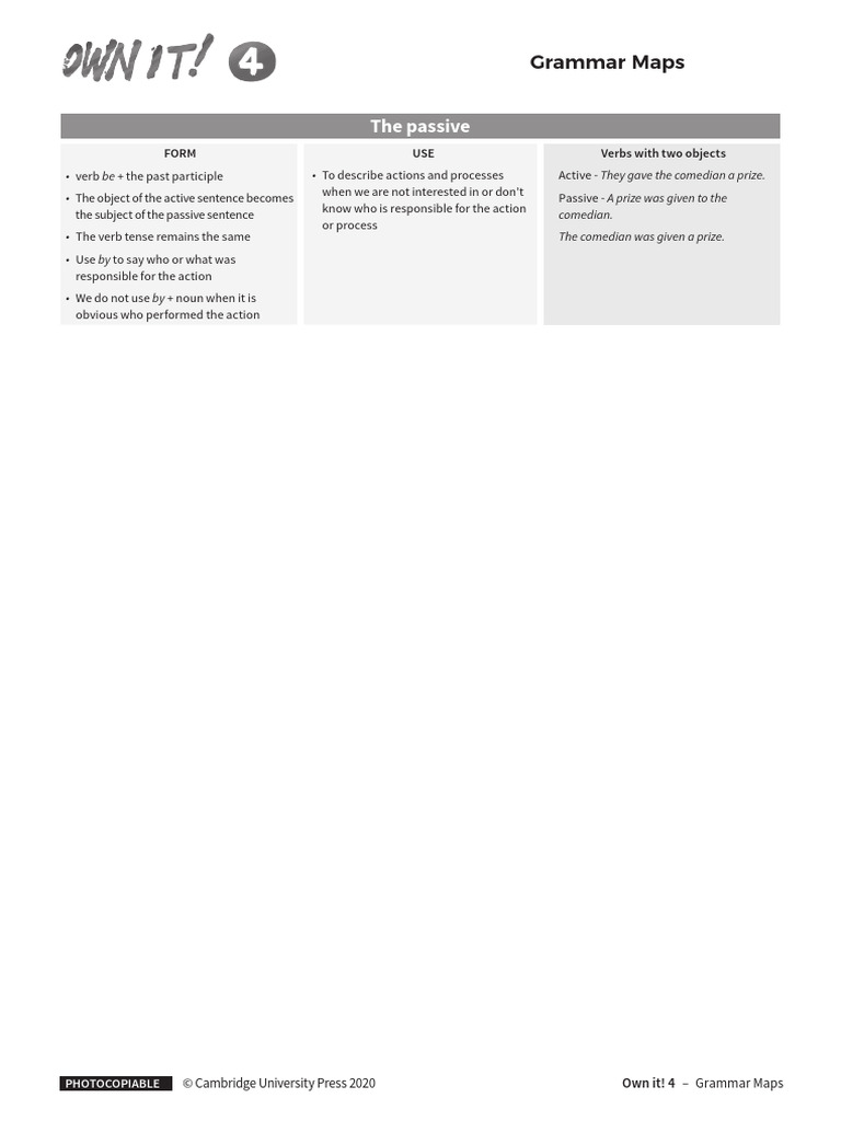 Grammar - Map7 Own It 4 | PDF