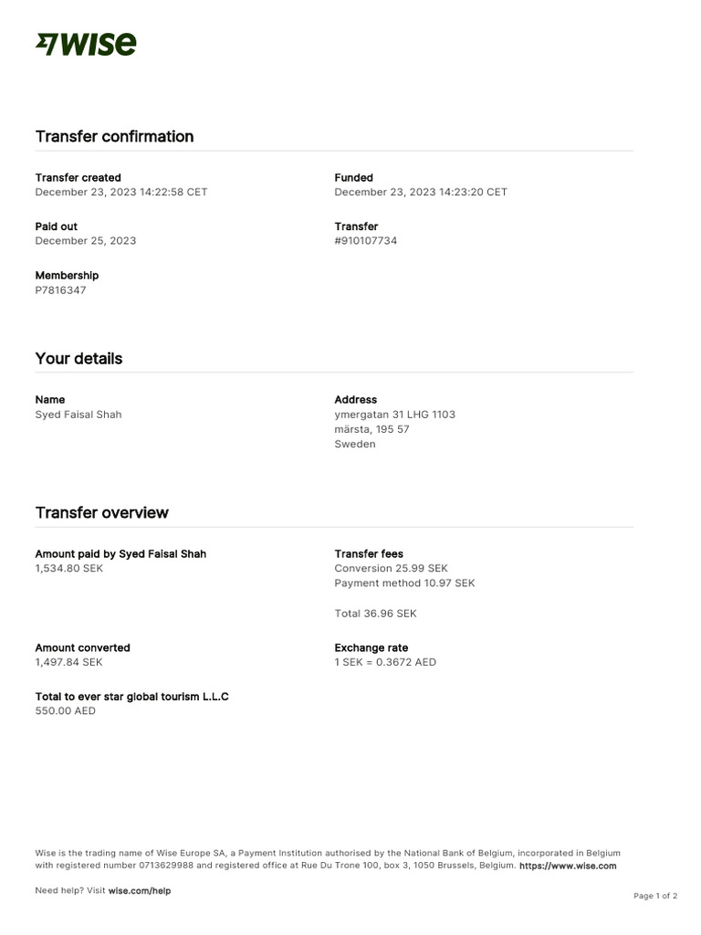 Transfer Receipt | PDF | Personal Finance | Service Industries