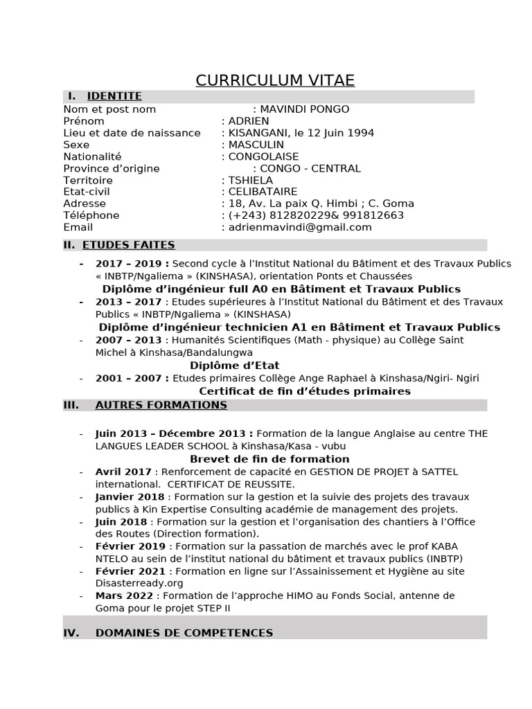 Curriculum Vitae Final | PDF