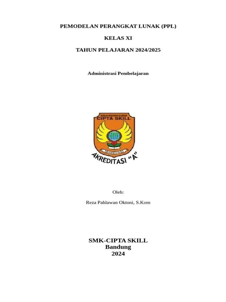 Cover Administrasi Pembelajaran PPL | PDF