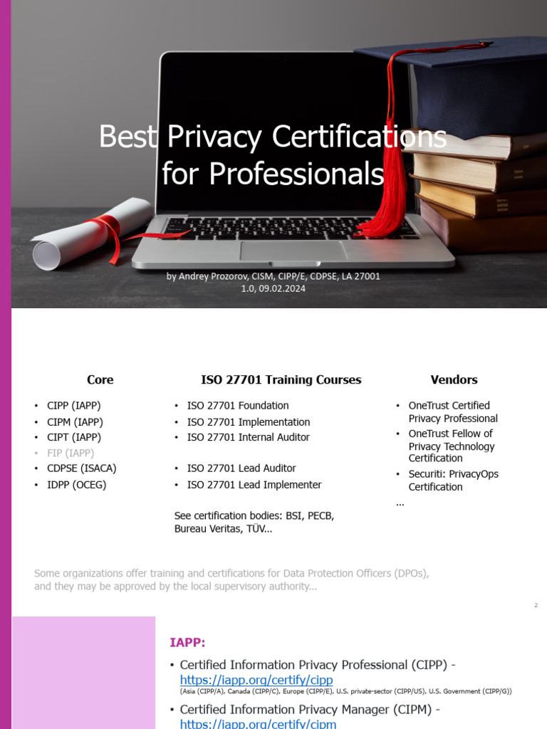 Best Privacy Certifications | PDF