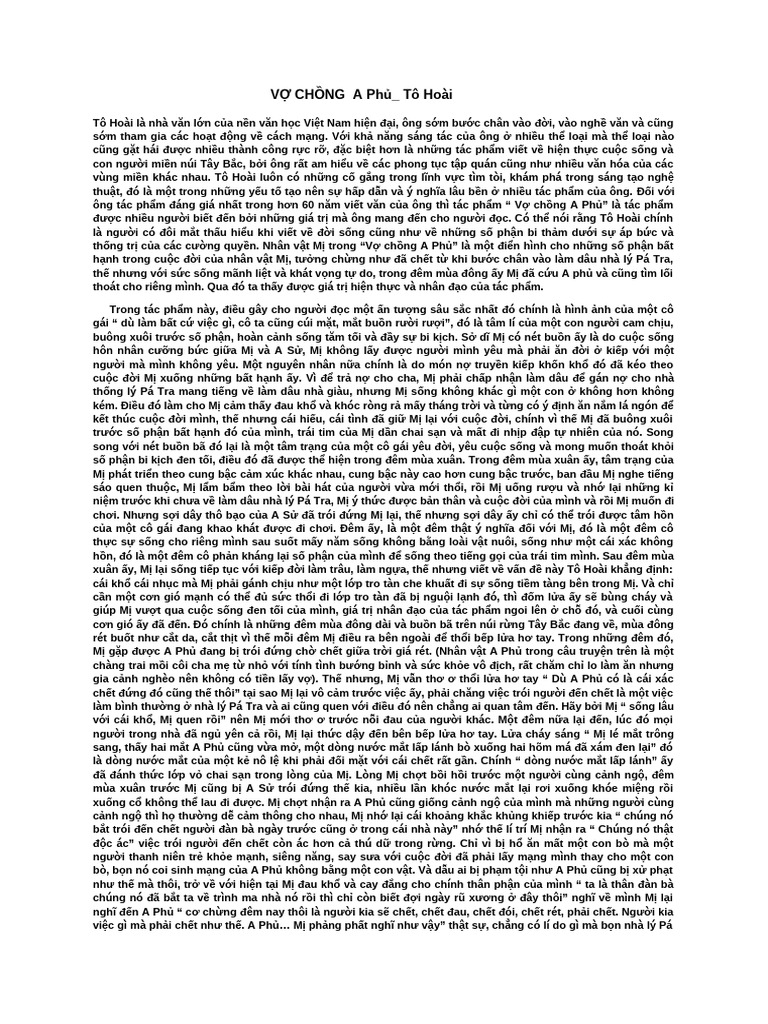 V CH NG A PH - Tô Hoài | PDF