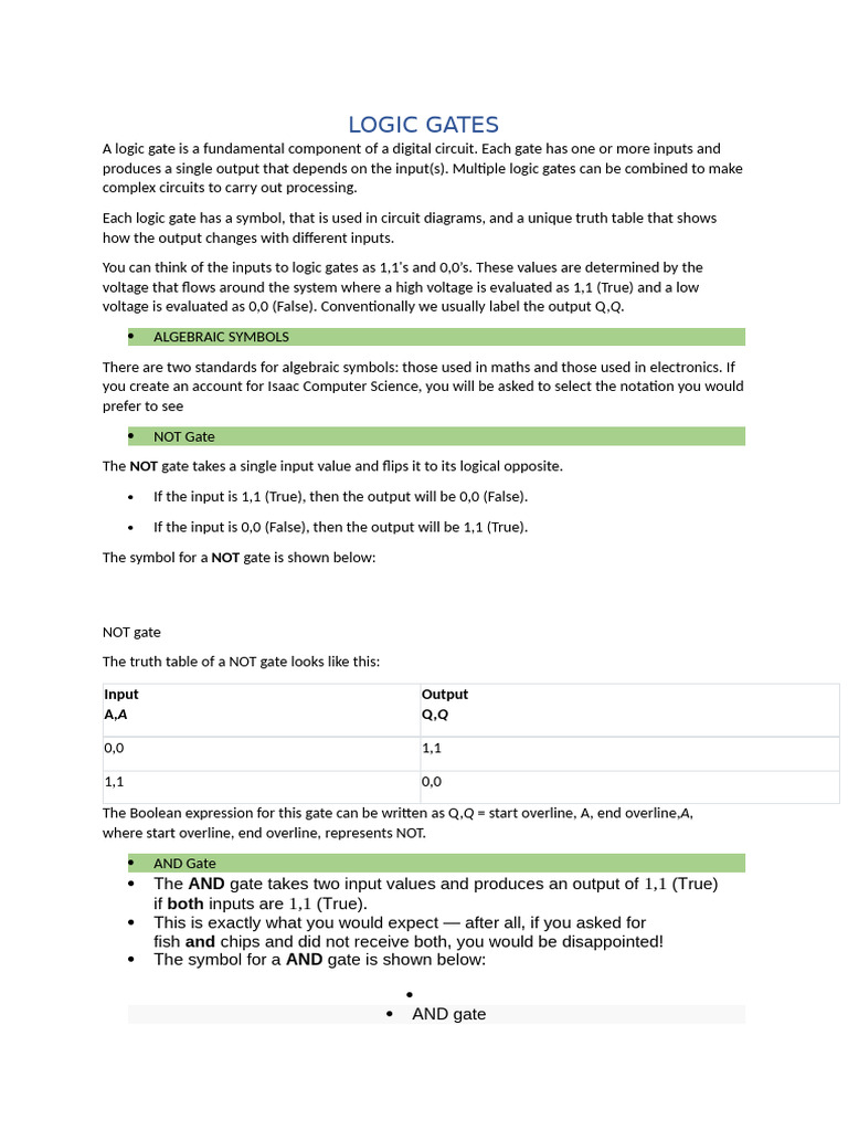 Logic Gates | PDF