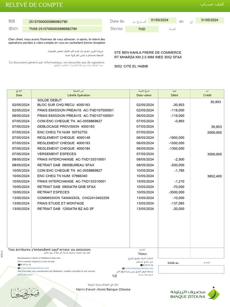 Relevé de Compte 05062024 | PDF