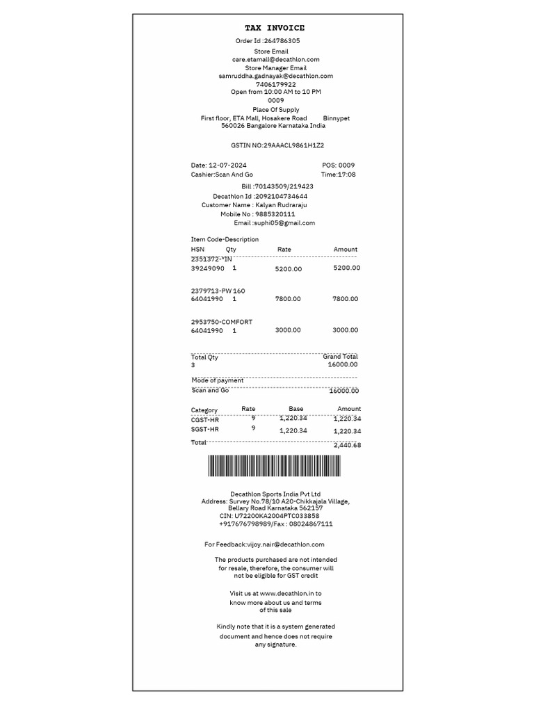 Decathlon Bill | PDF