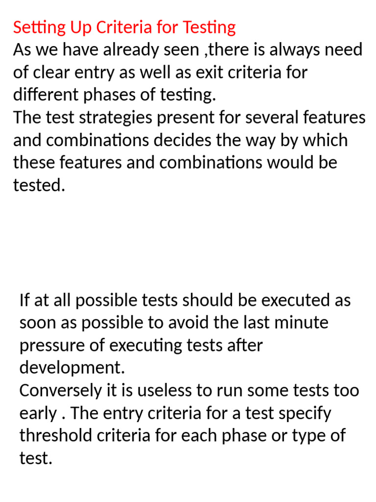 Setting Up Criteria For Testing | PDF