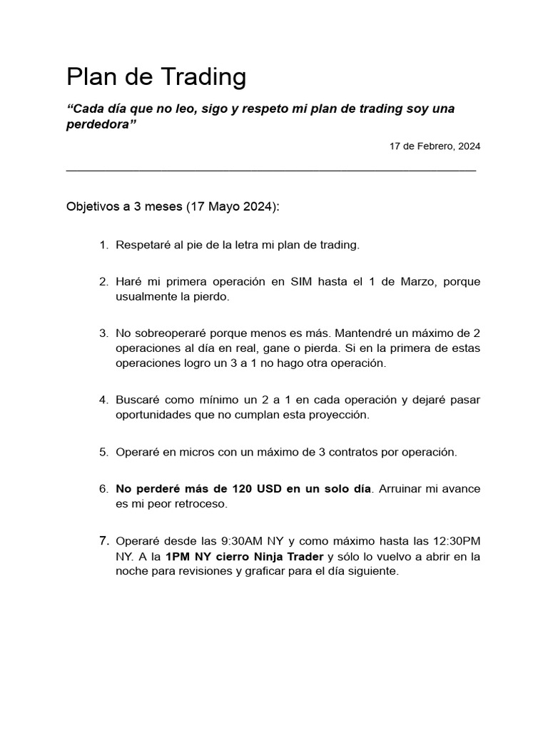 PLAN_DE_TRADING_1 | PDF