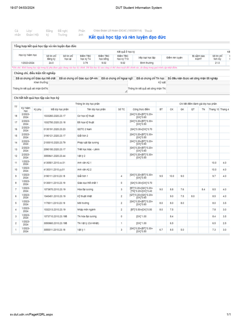 DUT Student Information System | PDF