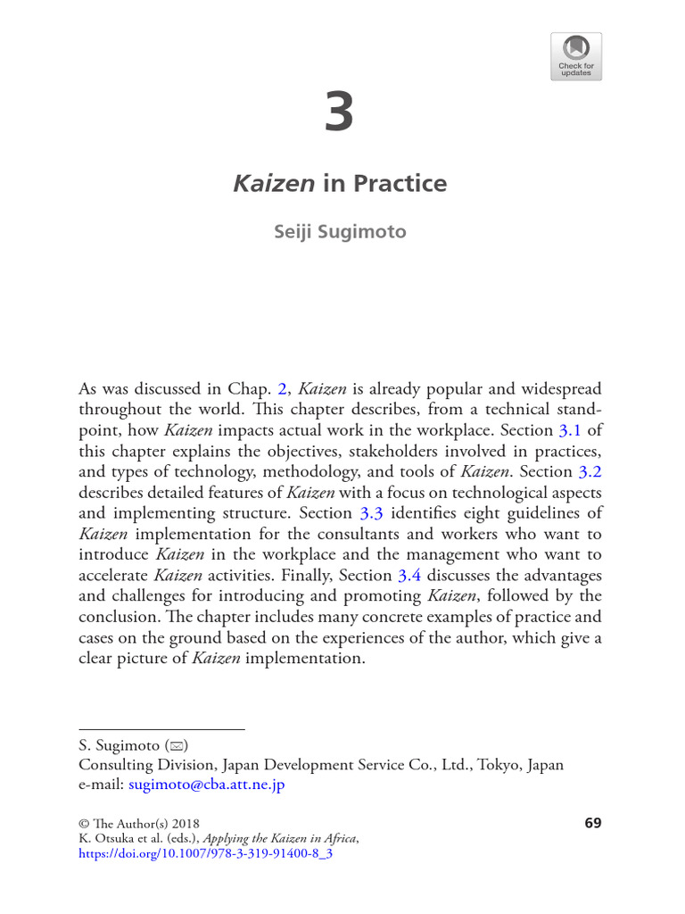 Kaizen in Practice A New Avenue For Industrial Dev | PDF