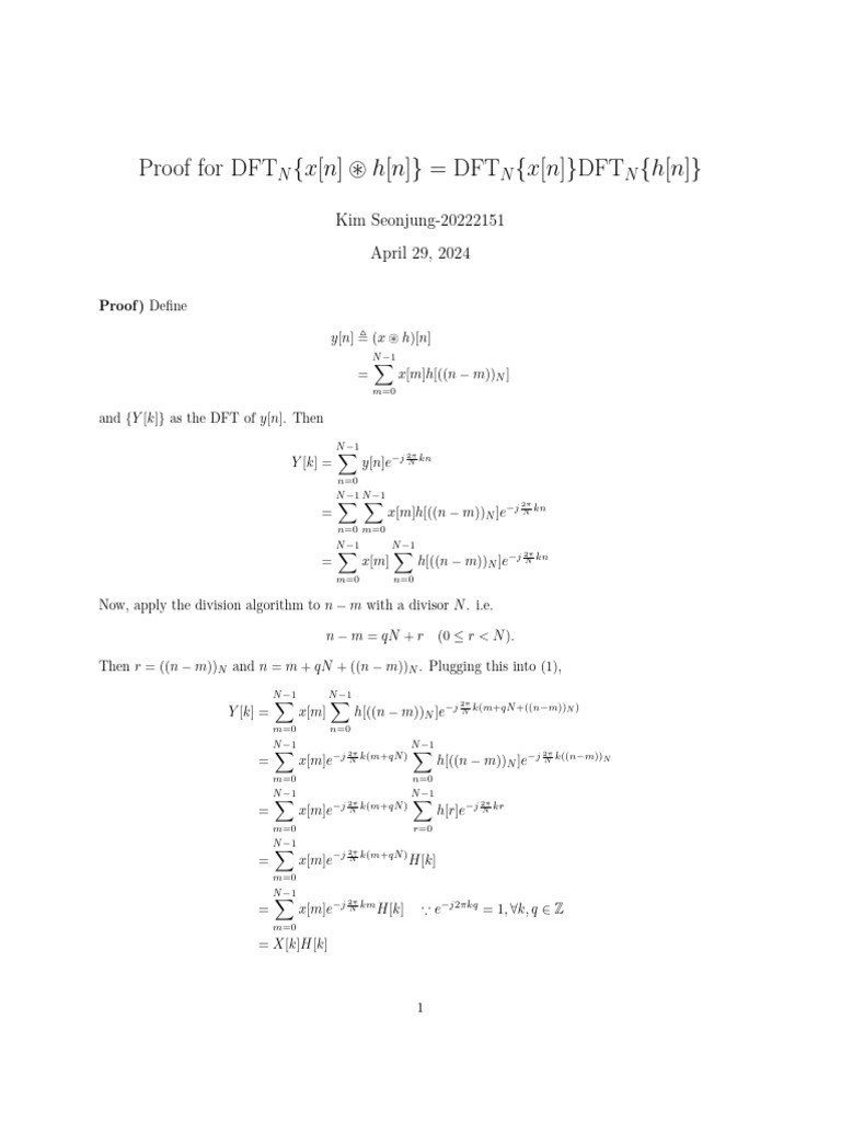 Proof For DFT | PDF