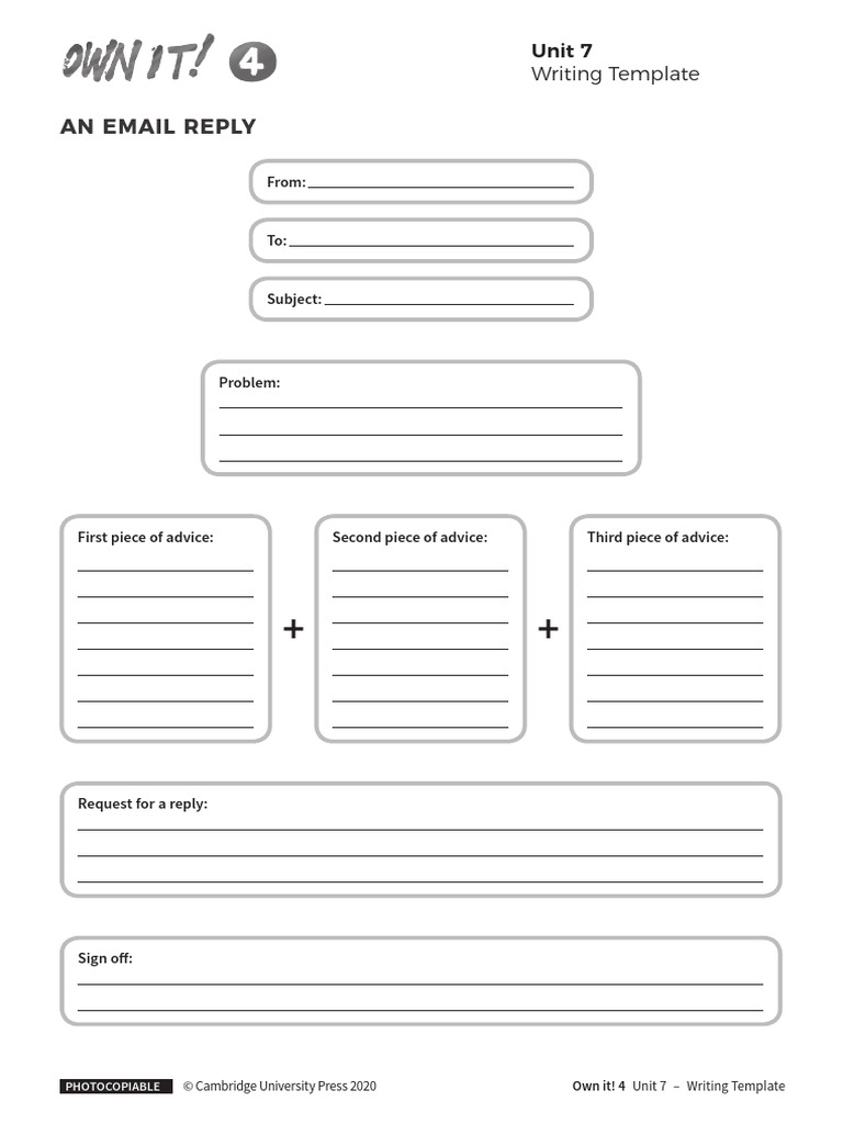 Writing - Template - Unit7 Own It 4 | PDF