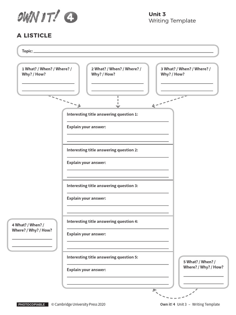 Writing - Template - Unit3 Own It 4 | PDF