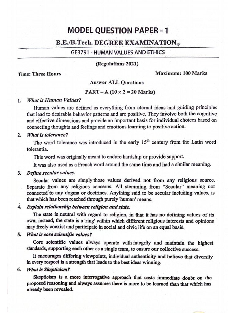 HV And E Model Question papers | PDF