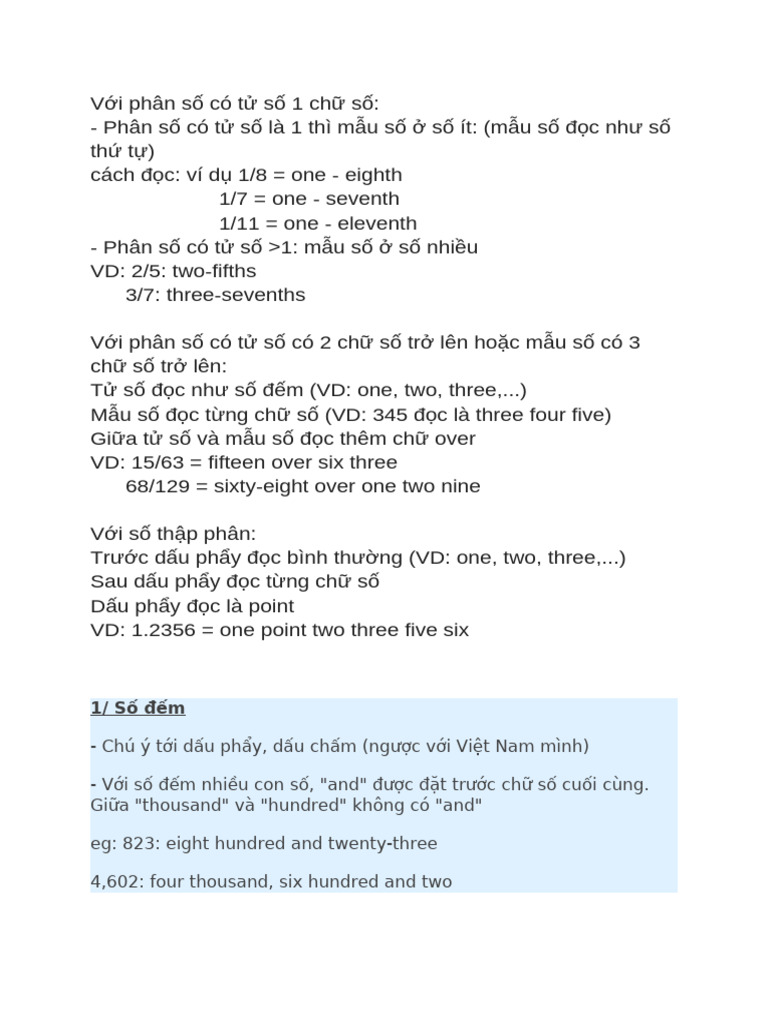 How To Read Numbers | PDF