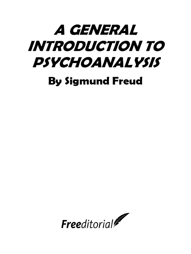 A General Introduction To Psychoanalysis | PDF | Psychoanalysis | Philosophy