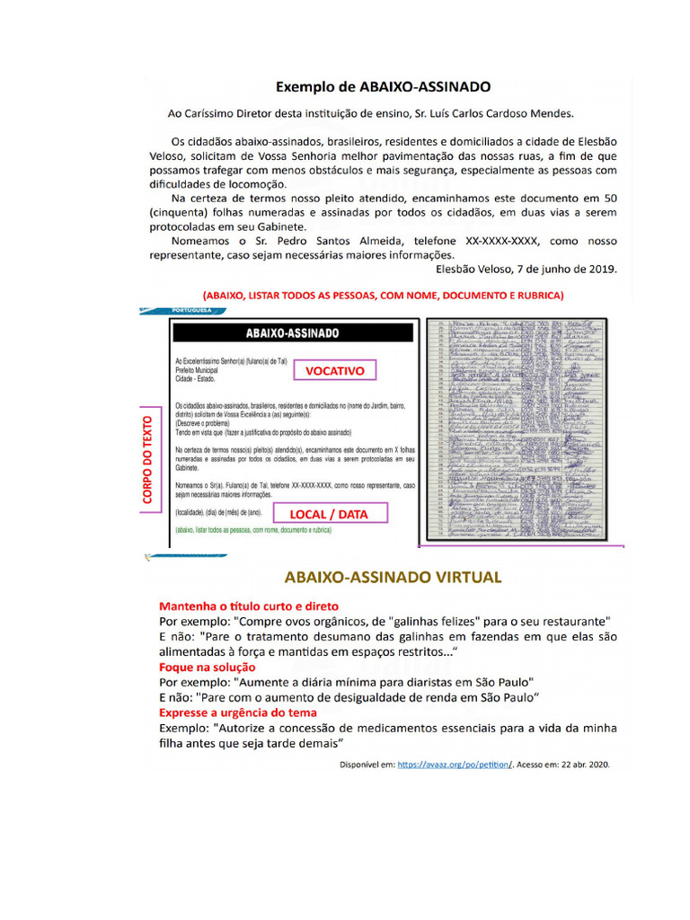 Gênero: abaixo assinado 1 | PDF