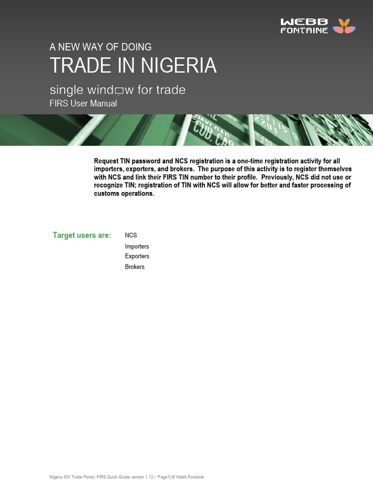 TP FIRS TIN Registration User Manual v1.12 | PDF