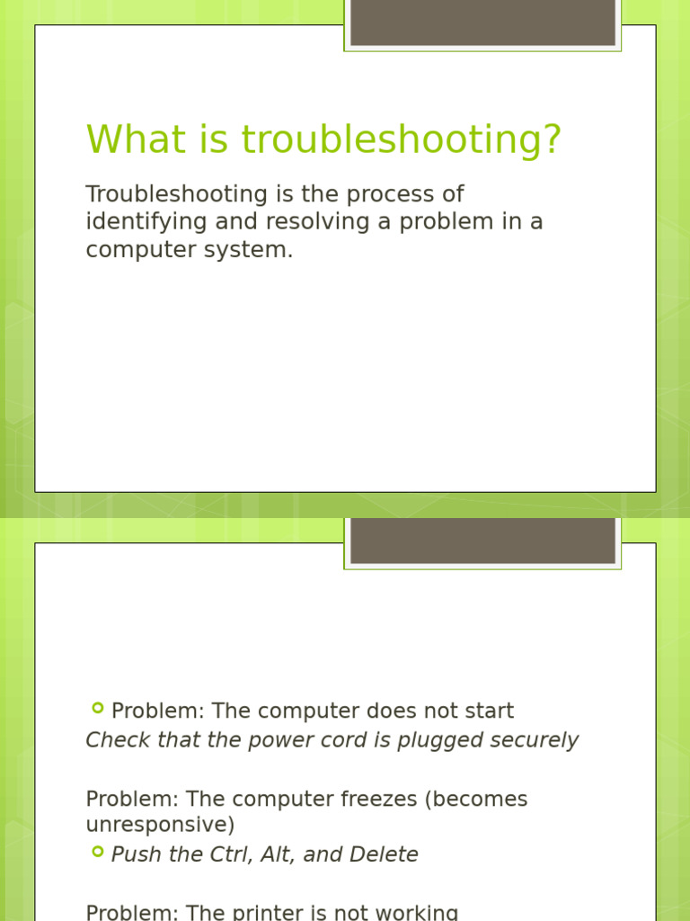 What Is Troubleshooting - Grade 9 | PDF