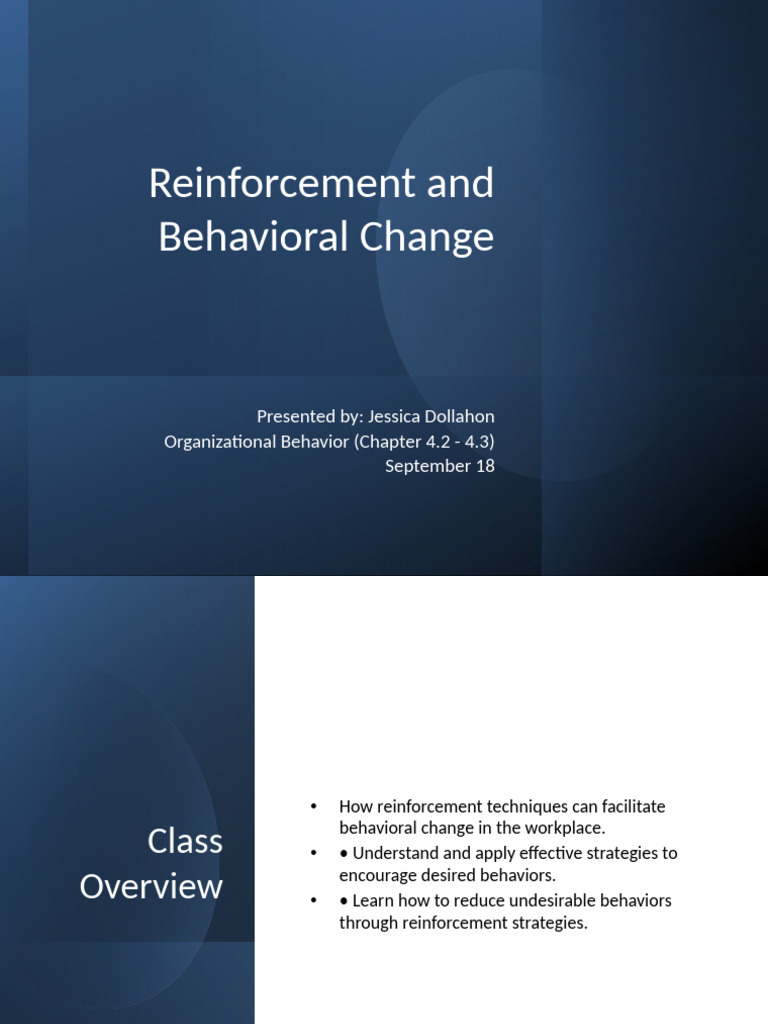 Reinforcement and Behavior Change Presentation | PDF
