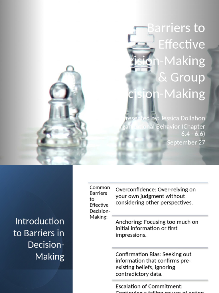 Barriers To Decision Making Presentation | PDF