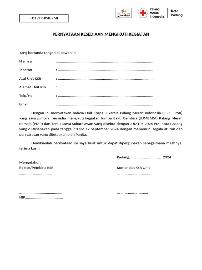 Form Temukarya KSR 2024 | PDF