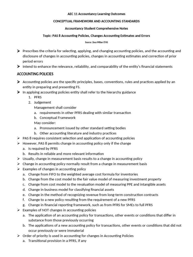 AEC 11 Accountancy Learning Outcomes | PDF