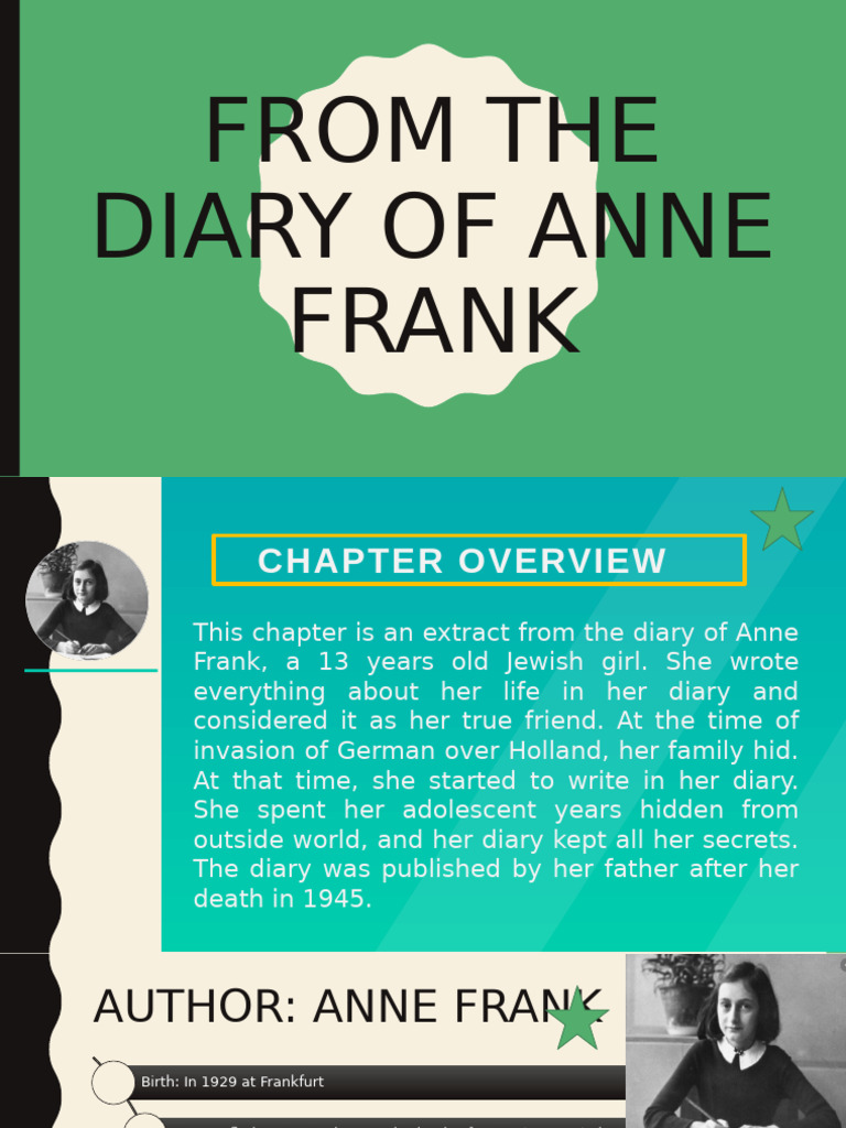 From The Diary of Anne Frank - Notes PPT 2024 | PDF