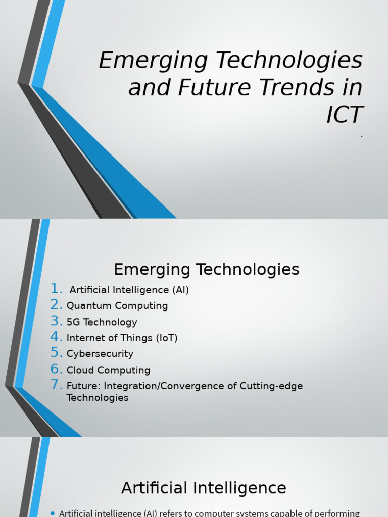 Emerging Technologies and Future Trends in ICT | PDF