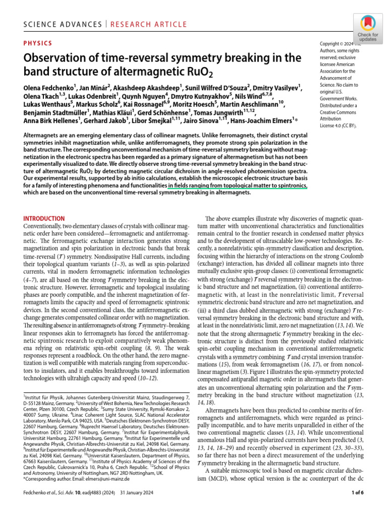 Sciadv Adj4883 | PDF | Ferromagnetism | Photon