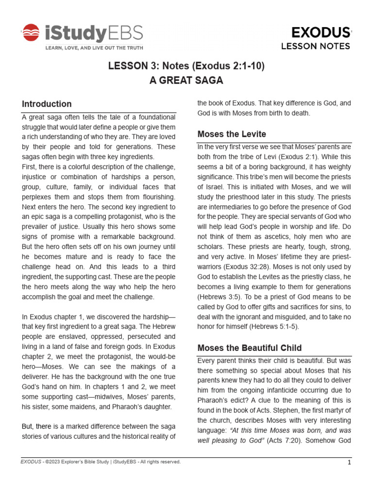 IStudy Exodus Lesson 03 | PDF | Book Of Exodus | Moses