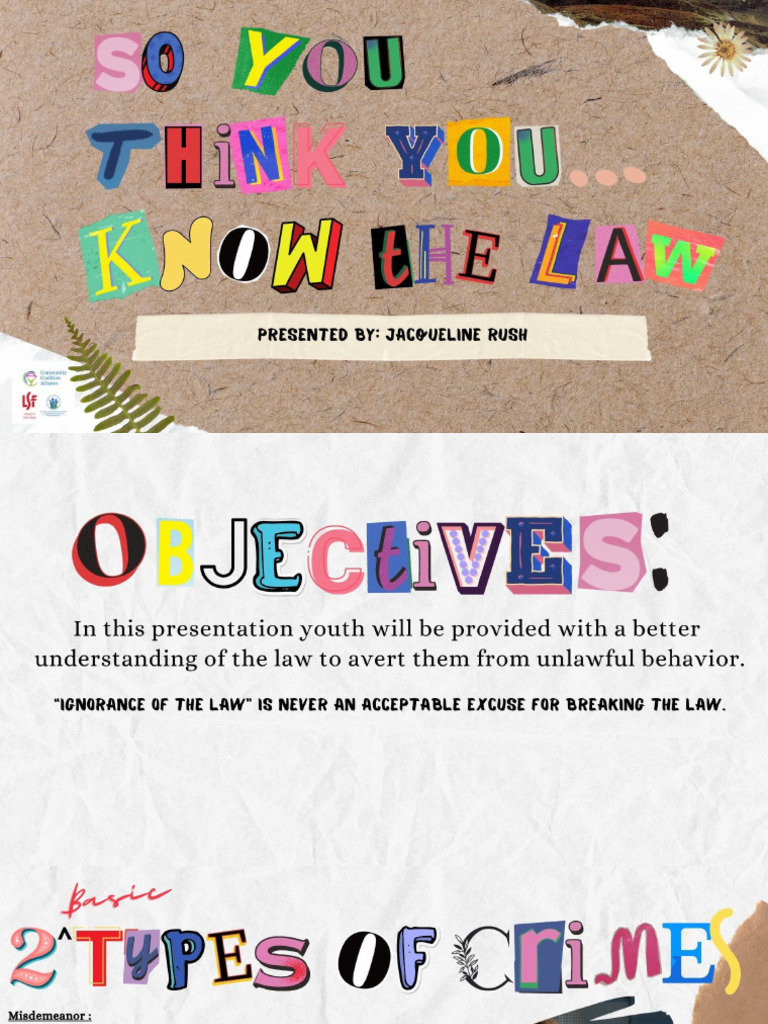 Know The Law High School Presentation | PDF