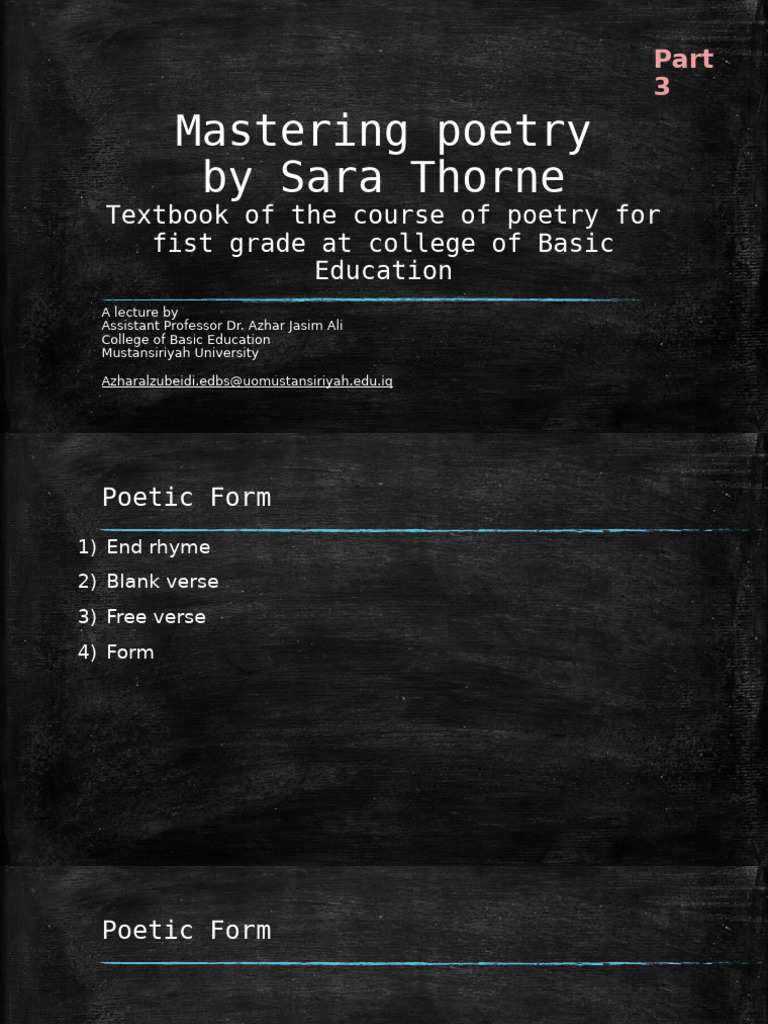 Mastering Poetry Part 3 | PDF