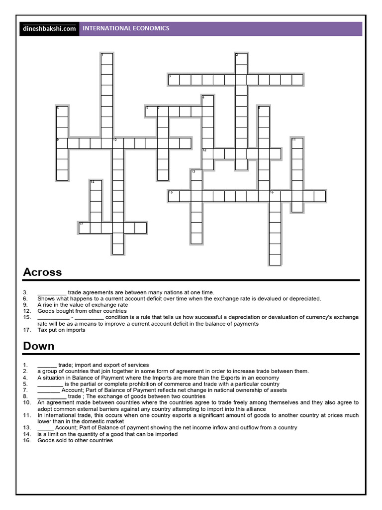 Crossword International Economics | PDF