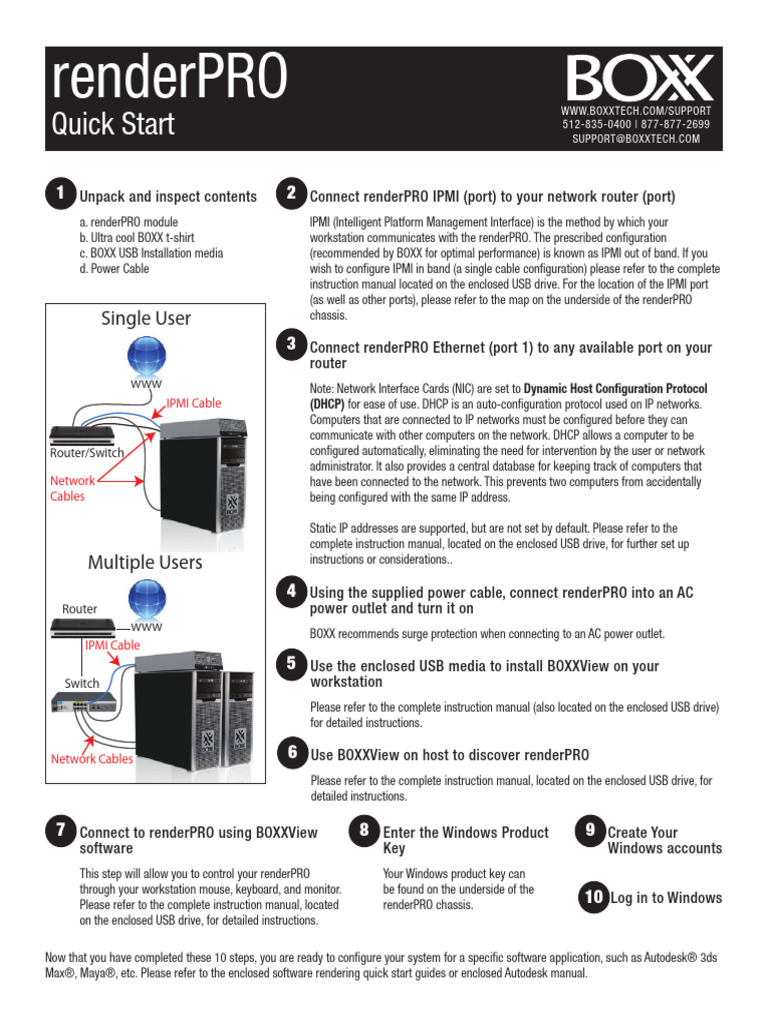 Renderpro Quick Start Guide Rev7 | PDF