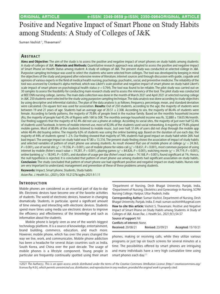 Positive and Negative Impact of Smart PH | PDF | Data Analysis | Social ...