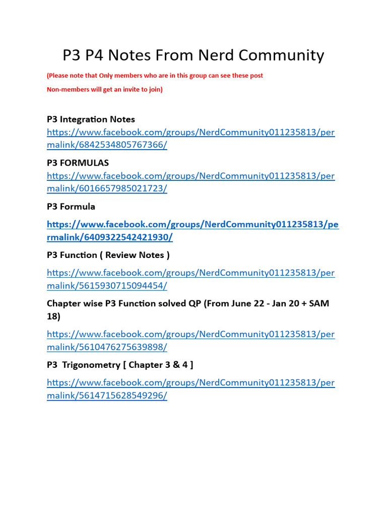 P3 P4 Notes From Nerd Community | PDF