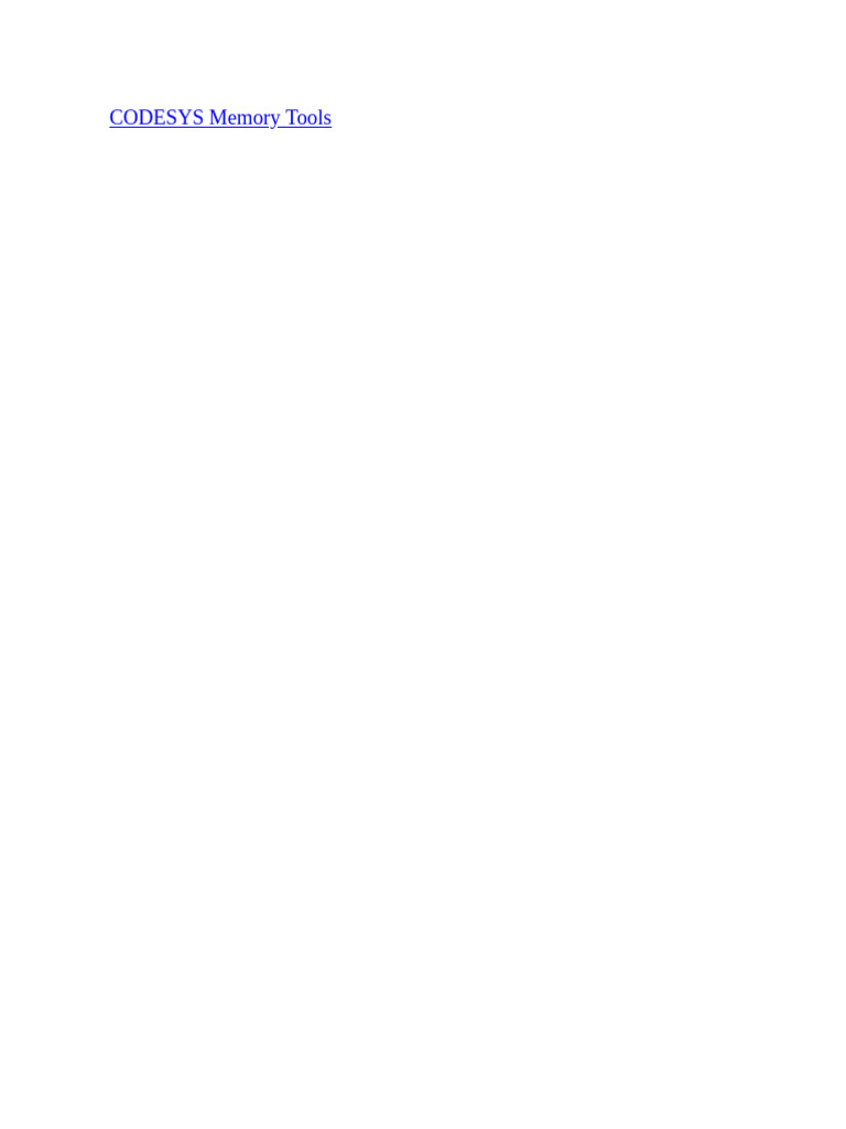 CODESYS Memory Tools | PDF