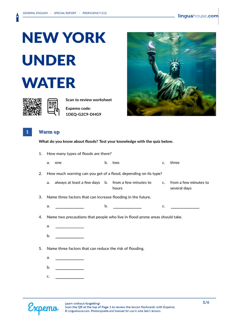 New York Under Water British English Student | PDF