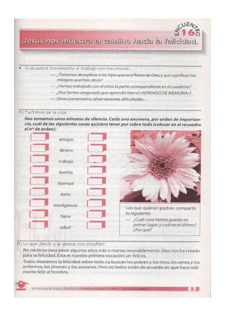 Catequesis Viviendo Con Jesus 1 Año Padres 80 Pdf