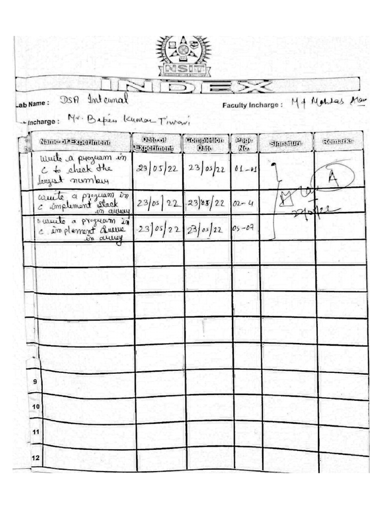 DSA (Internal & External) | PDF