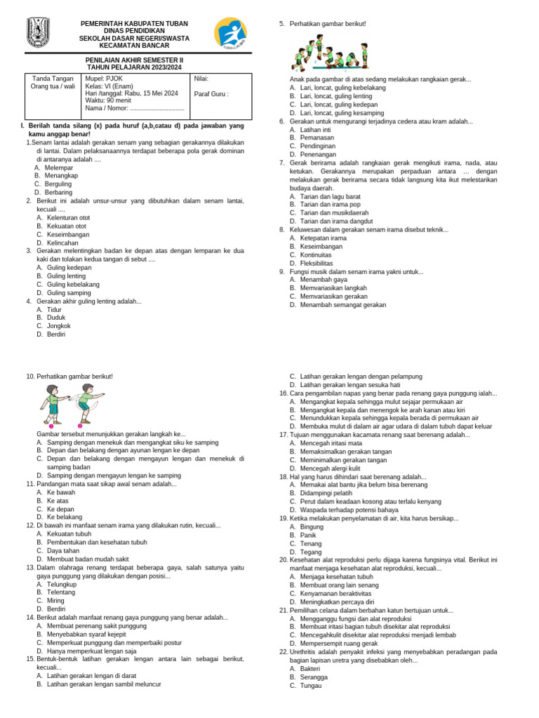 Soal Pas Pjok Kelas 6 Semester 2 | PDF