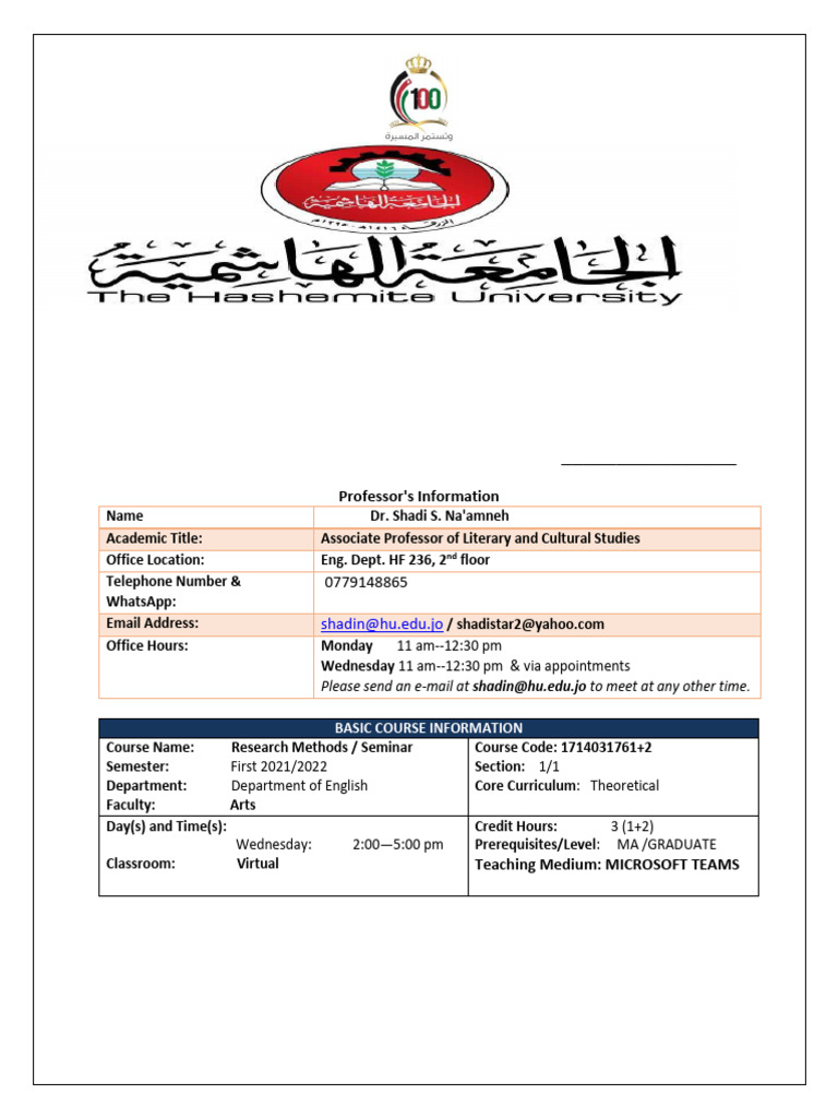 MA Research Seminar Syllabus 21 22 | PDF
