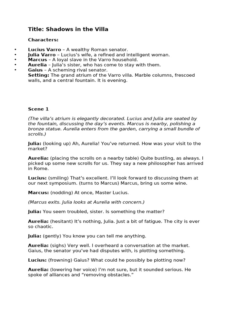 Title: Shadows in The Villa Script | PDF