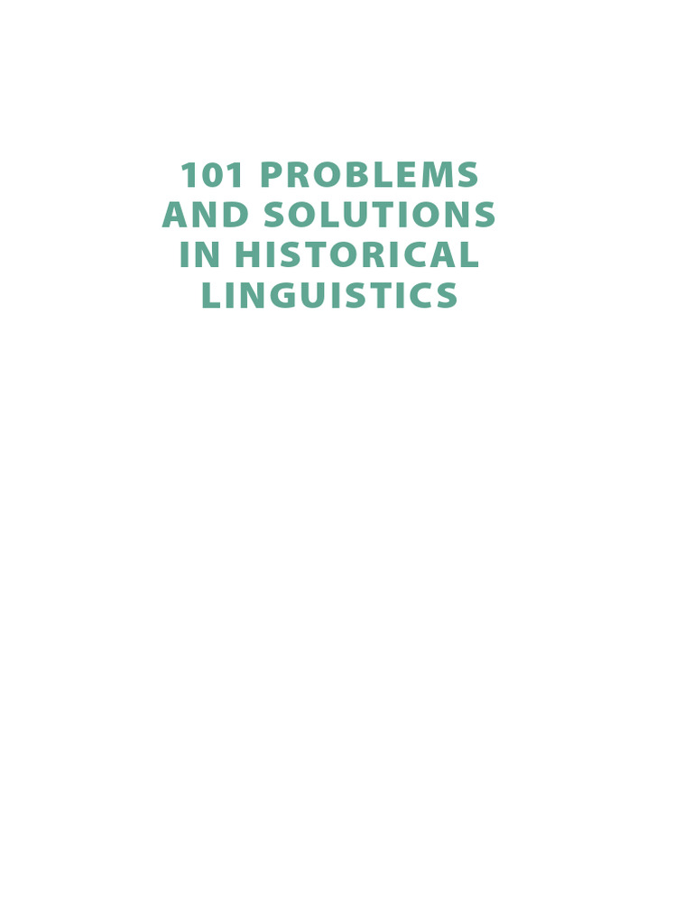 Robert Blust - 101 Problems and Problems Solutions in Historical ...
