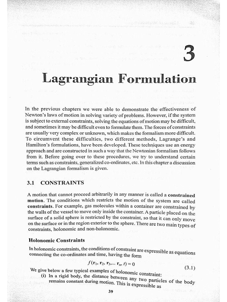 Lagrangian Mechanics | PDF