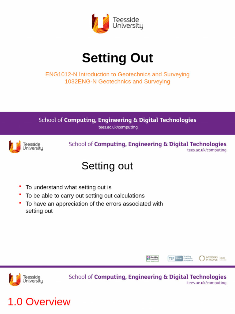Week 5 - Setting Out | PDF