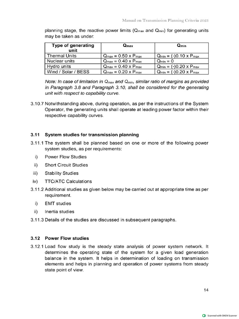 Manual On Transmission Planning Criteria 2023 | PDF